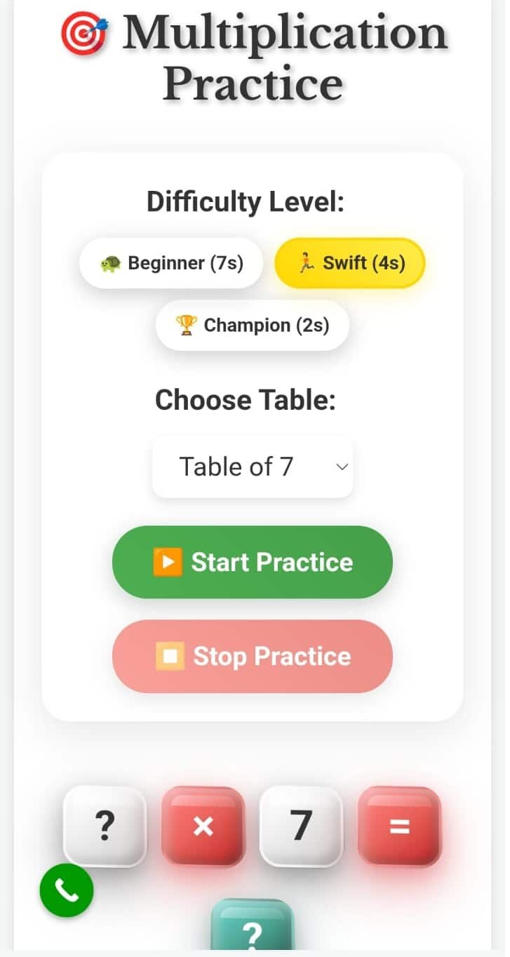Learn & Practice Multiplication Tables
